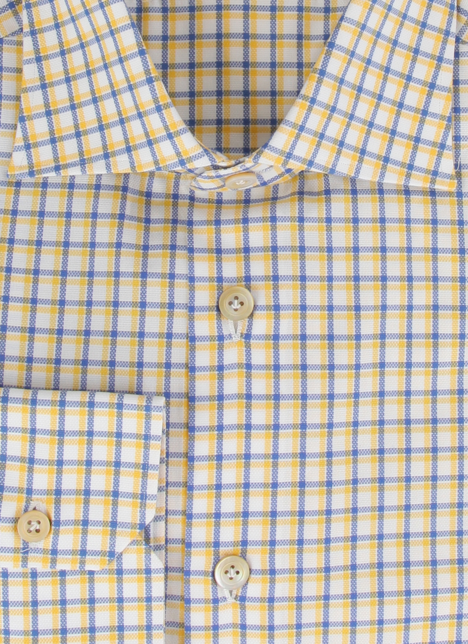 Kiton Yellow Plaid Cotton Shirt - Slim - (KT1122238) | eBay