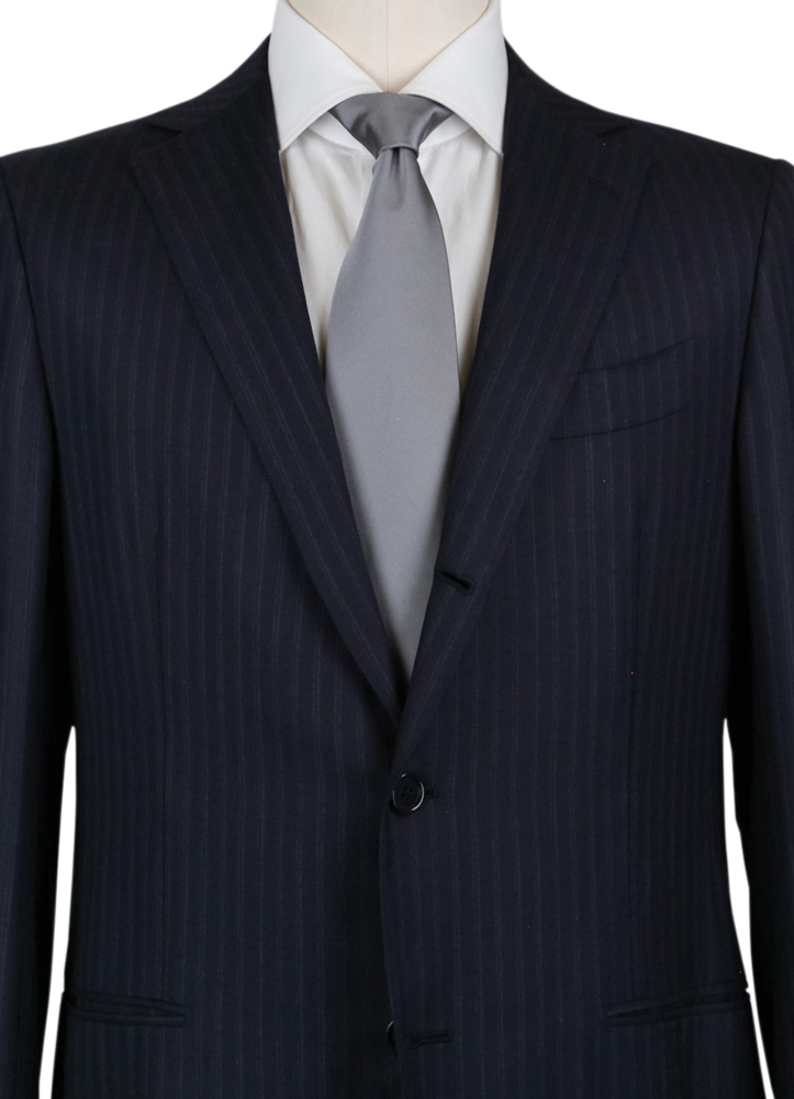 Borrelli Midnight Navy Blue Virgin Wool Striped Suit - (201803092) | eBay