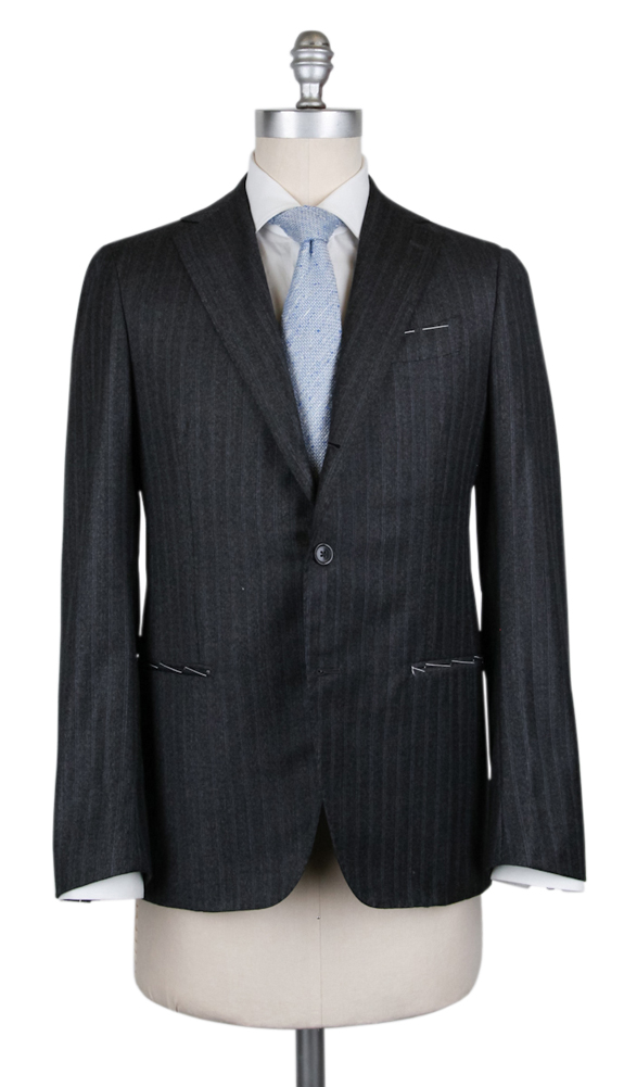 Borrelli Charcoal Gray Wool Striped Suit - 36/46 - (201803088) | eBay
